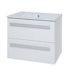 Classic 600mm Wall Mounted Drawer Unit & Basin - White